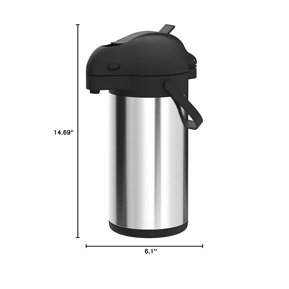 101 Oz Airpot Thermal Coffee Carafe - Insulated Stainless Steel Coffee Dispenser with Pump - Thermal Beverage Dispenser - Thermos Coffee Carafe for Keeping Hot Coffee & Tea Hot For 12 Hours - Cresimo