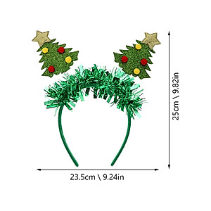 Beaupretty 2pcs Christmas Tree Headband Holiday Kids Supply Festival Headwear Ornament Christmas Costume Headband Christmas Tree Hair Bands Party Girls Hairband Felt Pop Child Latte Art