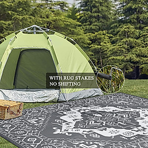 Pauwer Waterproof Outdoor Rug 9'x12', Reversible Outdoor Plastic Straw Rug, Outdoor Patio Rug for Camping, Outside RV Mat, Indoor Outdoor Rugs Carpet for RV, Picnic, Backyard, Deck, Balcony, Porch