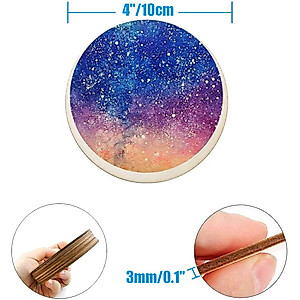 WLIANG 25 Pcs 4 Inch Wood Circles, Unfinished Wood Circles Round Disc Cutouts, 1/9 Inch Blank Round Wooden Circles for DIY Crafts, Painting, Staining, Coasters Making, Home Decorations