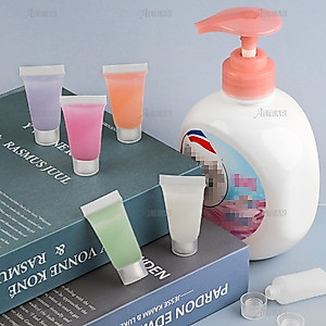 AUEAR, 24 Pack 5ml Empty Refillable Plastic Soft Tubes Squeeze Cosmetic Bottles Packing Sample Mini Containers for Body Lotion Shower Gel Shampoo Cleanser