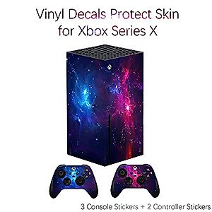 Geekria Xbox Series X Accessories Skin Stickers Cover, Compatible with Microsoft Xbox Series X Console with 2 Wireless for Whole Body Protective Vinyl Starry Skin Decal Cover