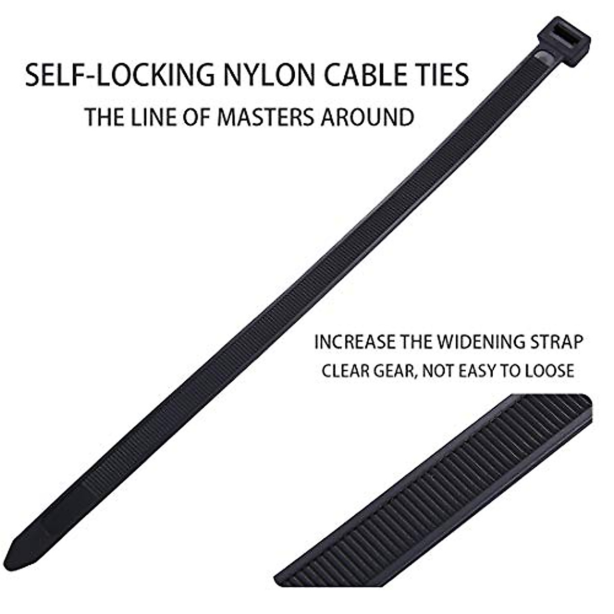 60 Piece Multi-Purpose Ultra Heavy Duty UV Cable Ties,11.8 Inch Width 0.51 Inch, 250 lbs Tensile Strength,Black