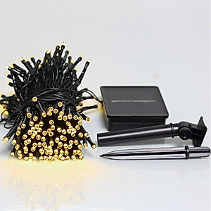 Gavenia Decorative Solar Lights Outdoor,72FT 200 LED 8 Modes Fall Lights Christmas Lights Waterproof Solar Garden Lights Fairy Lights for Home Patio Party Wedding Decor,Warm White