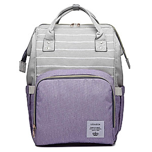 Armbq Diaper Bag Backpack Waterproof Multi-Function Diaper Bag for Baby Care Travel Essentials Baby Bag for Mom Large Capacity Purple