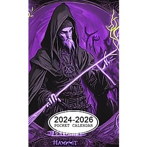 Pocket Calendar 2024-2026: Two-Year Monthly Planner for Purse , 36 Months from January 2024 to December 2026 | Tarot card | Hermit figure