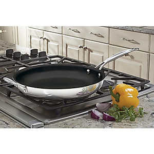Cuisinart 722-30HNS Chef's Classic Stainless Nonstick 12-Inch Open Skillet with Helper Handle