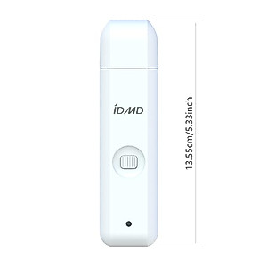 IDMD dog nail trimmers-Powerful 2-Speed dog nail grinder-with safe LED lighting and battery capacity indicator light & type-c USB rechargeable quiet pet nail grinder clipper for dogs/cats(White)