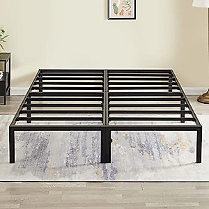 GreenForest 70 in L Shaped Desk with Drawers and Printer Stand and Queen Size Bed Frame Easy Quick Assembly