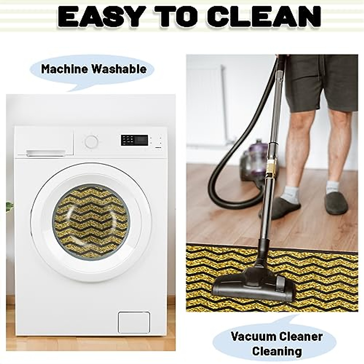 Gublec Black Ripple Kitchen Mats Cushioned Anti Fatigue Kitchen Rugs Non Slip Washable Floor Mats for Home Office Sink Laundry 39 x 20 Inch