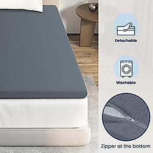 Avenco Mattress Topper Queen Memory Foam, Queen Memory Foam Mattress Topper, Cooling Mattress Topper Queen 2 Inch with Breathable & Washable Cover, Pressure-Relief, Grey
