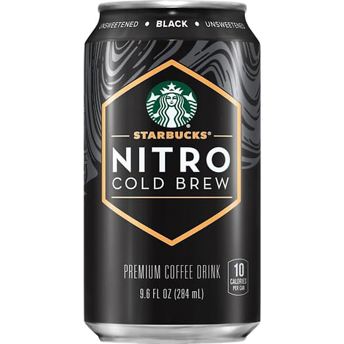 Starbucks Nitro Cold Brew Coffee, Black Unsweetened, 9.6oz Can