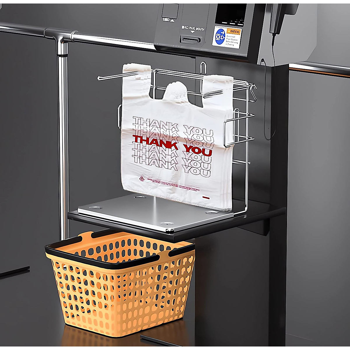 TashiBox Plastic bags with handles，thank you bags，Measures 11.5" X 6.25" X 21", 15mic, 0.6 Mil (400 Count),Reusable and Disposable Grocery Bags