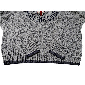 Lonsdale Men´s Regular-Fit Knitted Sweater Pullover Grey with Blue (XX-Large (2XL))