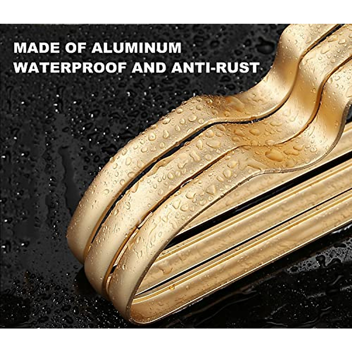 Amber Home Premium Matte Gold Aluminum Coat Hangers 20 Pack, 16.5” Extra Smooth & Durable Metal Shirt Dress Hanger, Light & Sturdy Metal Rack for Jacket Trouser Pant Slack