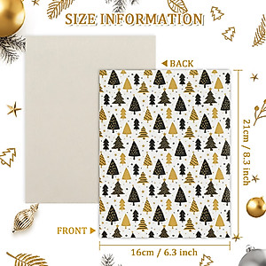 Whaline 12Pcs Christmas Faux Leather Sheet Black Gold Synthetic Leather Snowflake Reindeer Christmas Tree Pattern Glitter Fabric Crafts for Earring Hair Bow Holiday Craft Gift DIY, 8.3 x 6.3 Inch