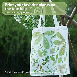 KJQJLY Plant Rubbing Dyeing Kit - 3 PCS Natural and Creative DIY Handbag,Clothes,Decorations,Handicraft Artworks,Household Textiles & Fabric Art and Craft Kit.Fun Parent-Child Games