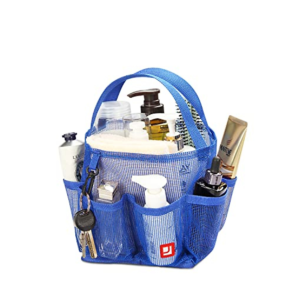 Jovilife Hanging Mesh Shower Caddy tote portable,Toiletry tote college shower caddy tote, 8 Pouch 7 INCH, Shower Caddy Dorm tote, caddy mens,Travel Shower Caddy, toiletry oragnizer (Blue)