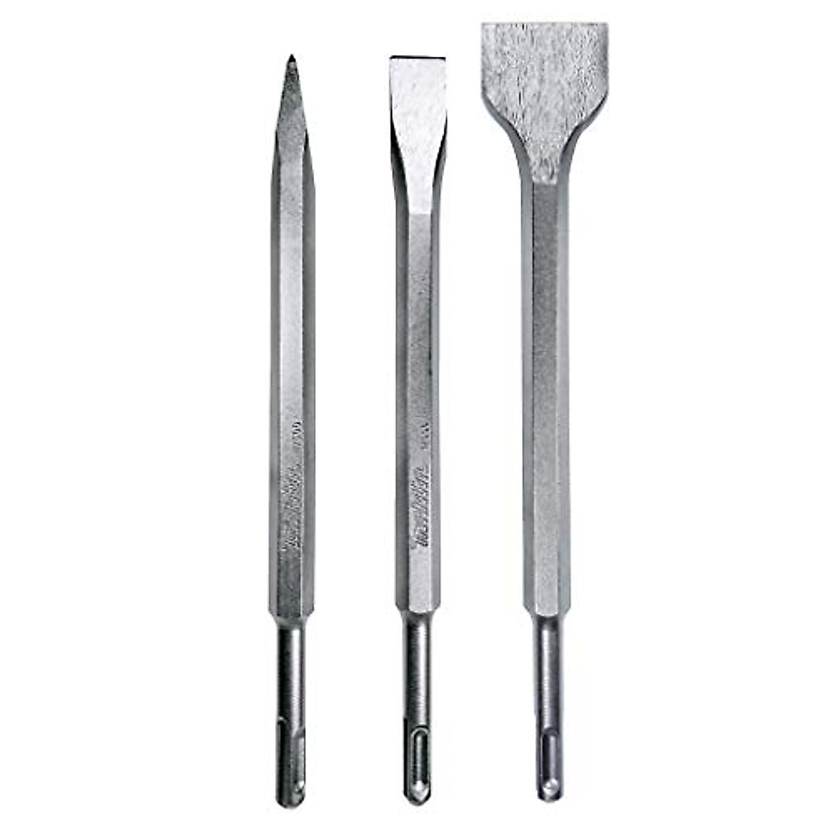 Makita 3 Piece - SDS-Plus Chisel & Point Bit Set for SDS+ Rotary Hammers - Aggressive Demolition for Concrete & Tile