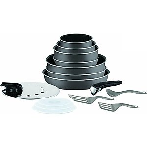 T-fal C921S2 Initiatives Nonstick Ceramic Coating PTFE PFOA and Cadmium Free Scratch Resistant Dishwasher Safe Oven Safe 8 and 10-Inch Fry Pan Cookware Set, 2-Piece, Black