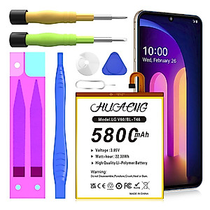 Battery for LG V60 ThinQ, Upgraded [5800mAh] BL-T46 High Capacity Battery Replacement for LG V60 ThinQ 5G LM-V600TM T-Mobile/Sprint/U.S. Cellular with Repair Tool Kit