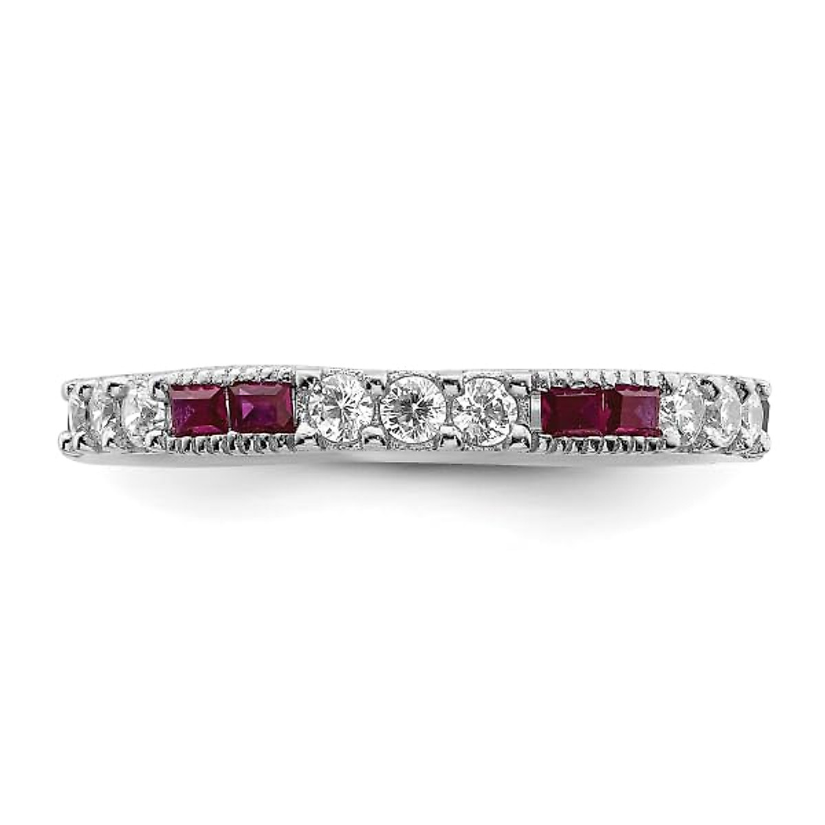 IceCarats 925 Sterling Silver Created Red Ruby Round Cubic Zirconia CZ Ring July Birthstone Jewelry Size 8