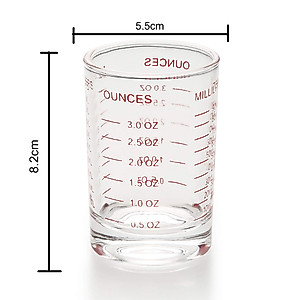 Shot Glass Measuring Cup 3 Ounce/90ML Liquid Heavy High Espresso Glass Cup