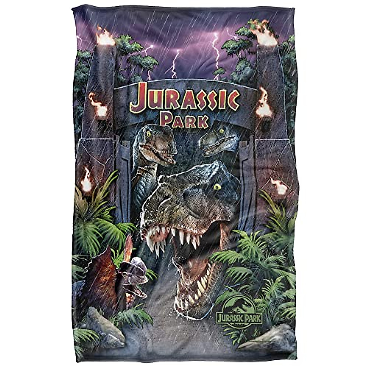 Jurassic Park Welcome to The Park Silky Touch Super Soft Throw Blanket 36" x 58"