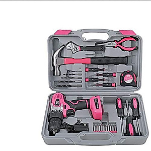 ZRSJ Screwdriver Vise Set, Household Tool Set, Multi-Functional Complete Set of Hardware Tools (Size : 40 Piece Set-Pink)