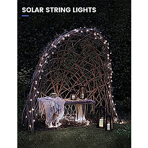 Solar Lights Outdoor, Solar String Lights Outdoor, Bryopath Solar Xmas Tree Lights Waterproof Copper Wire 33ft 100 LEDs Solar Fairy Lights for Garden Yard Party Christmas Decoration, Daylight White