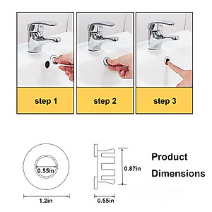 DEAKYNE 2 Pack Sink Overflow Ring Chrome Bathroom Vanity Sink Overflow Cover Insert in Round Trim Cap Brass Material