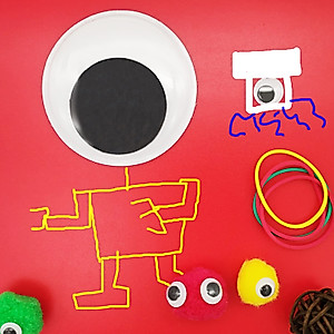 Xiasen Wiggle Eyes for Crafts 3 15 Inches Self Adhesive Giant Large Self Stick Google Eyes 4 Pack for Crafts Decoration Accessories white black