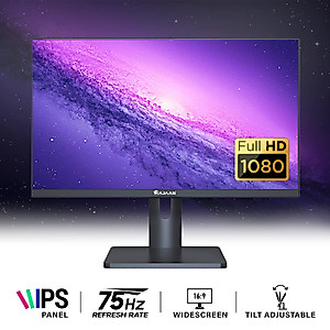HAJAAN 24” Inch Full HD (1920 x 1080) IPS Desktop Monitor, 75 Hz Refresh Rate, Adjustable Tilt, Wall Mountable HDMI & VGA Ports | Monitor for PC, Ideal for Home & Business (S2423i)