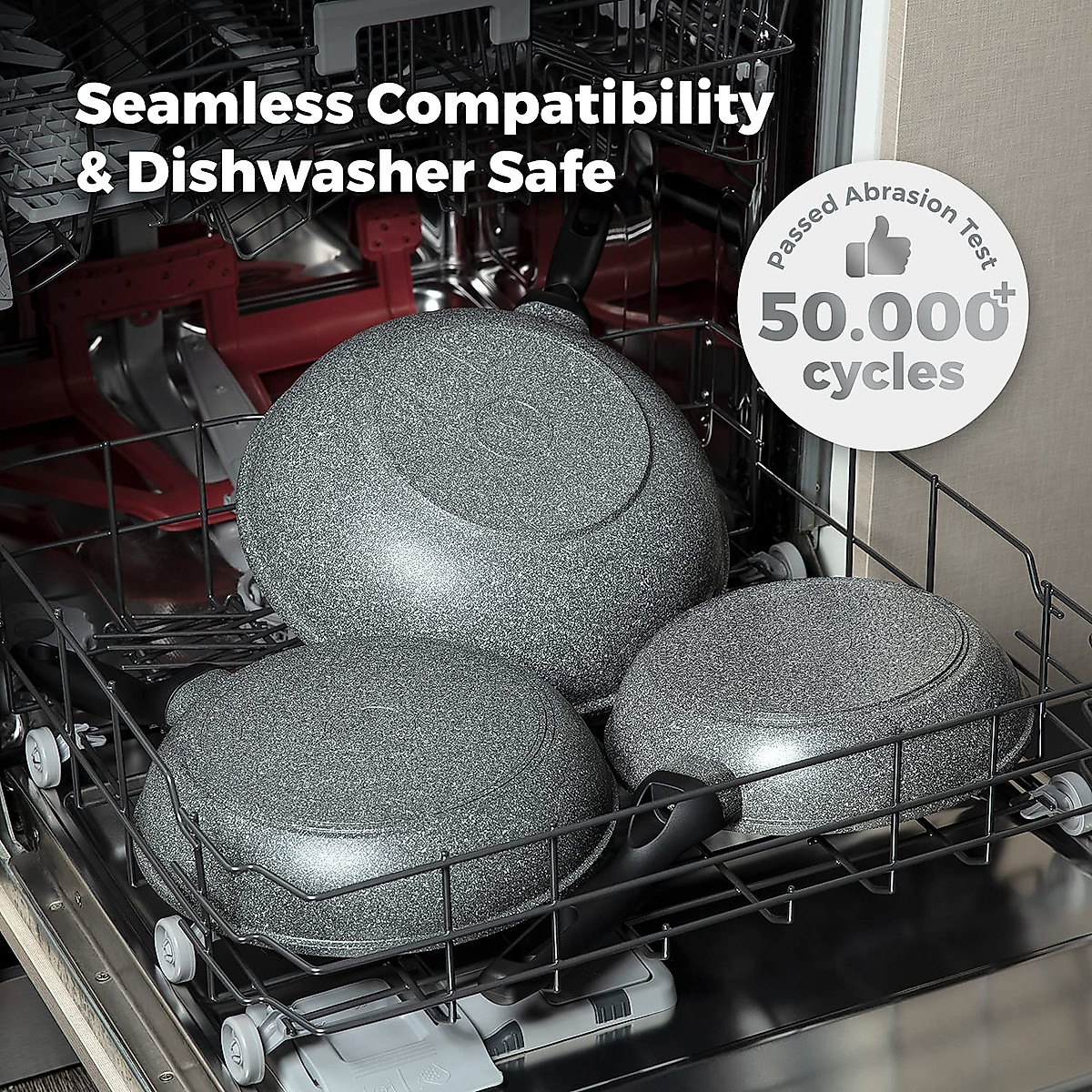 Wok Nonstick - Flat Bottom, Cast Aluminum Stir Fry Pan Non-Scratch Coating for Cooking, Boiling, Sautee, Steam - Ideal for Gas, Electric, Induction & Ceramic Stoves (11 inch Wok)