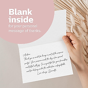 Blank Thank You Cards with Envelopes by ThreeKin - 25 Folded 3.5 x 5 Inch Cards for Weddings, Graduations, Baby Showers, Business & Birthdays - All Occasion Stationery Set, US Owned Business