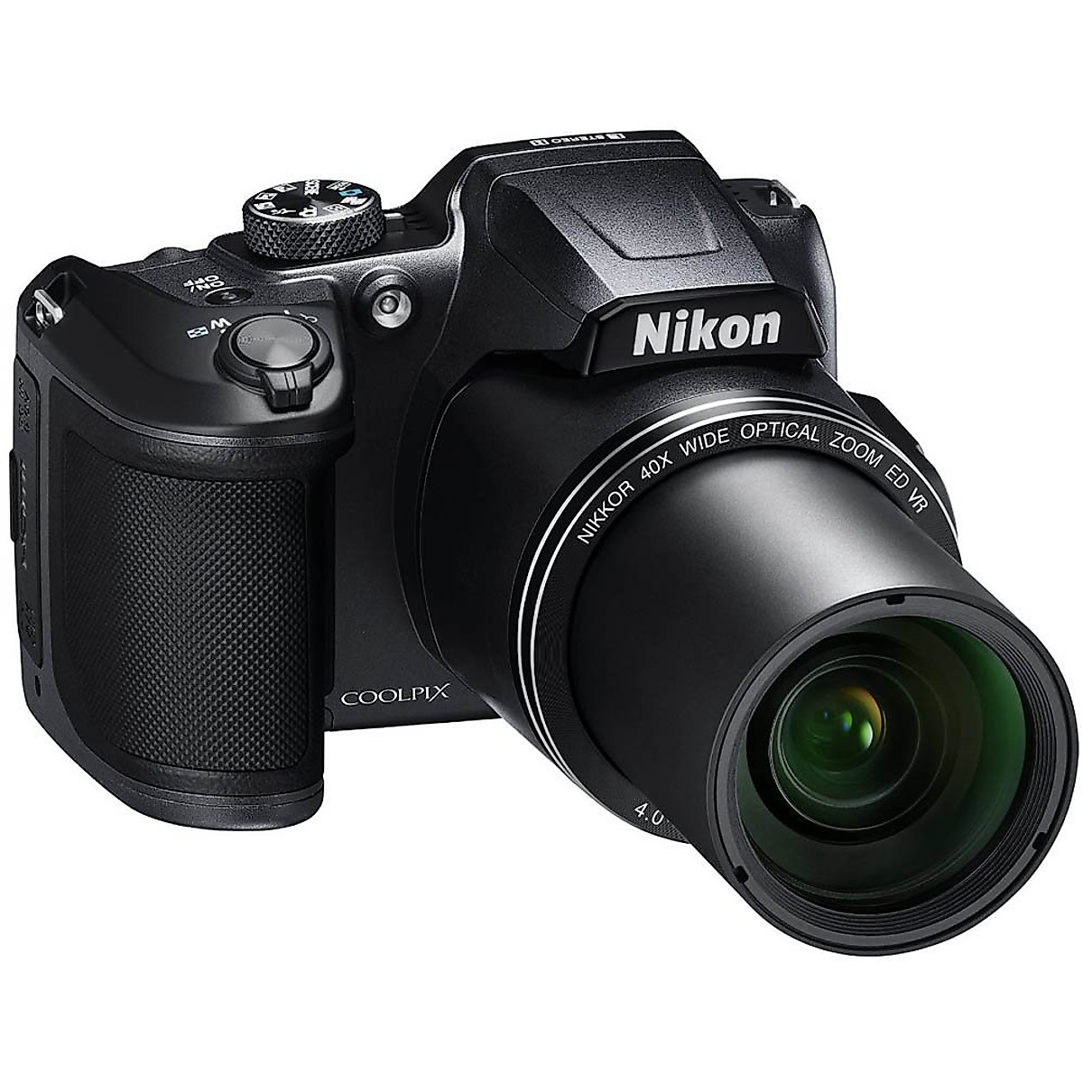 Nikon COOLPIX B500 16MP 40x Optical Zoom Digital Camera Black Bundle with 16GB Memory Card, Camera Bag for DSLR and 4X Rechargeable AA Batteries with Charger