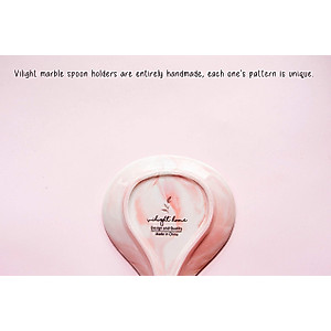 VILIGHT Mom's Gift for Her - Utensil Holder for Cooking Kitchen Accessories for Women - She Cooks As Good As She Looks Pink Marble Spoon Rest