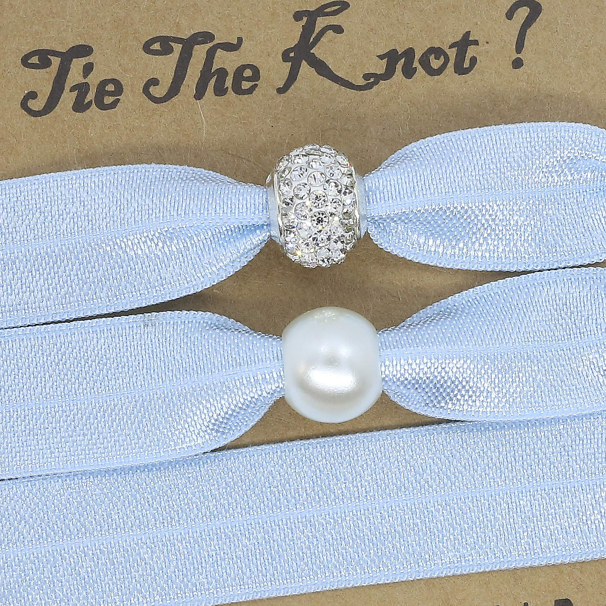 6 Packs Hair Tie Favors - Bridesmaid Proposal Gifts for Wedding, Bachelorette Party, and Bridal Shower (Baby Blue)