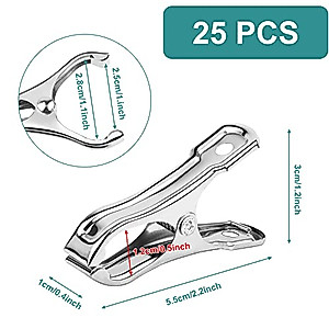 JULMELON 25 Pcs Greenhouse Clips,Stainless Steel Greenhouse Clamps,Heavy Duty Garden Clips with Large Open Strong Grip for Fixing Netting Cover Film,Season Plant Support Clips