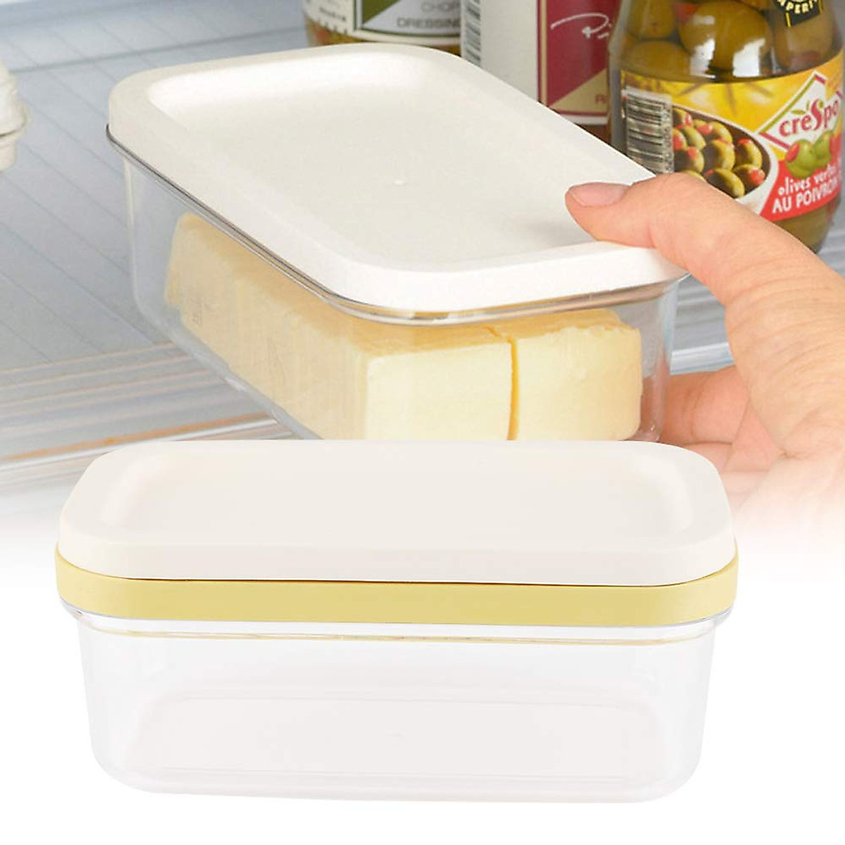 Butter Cutter Box, Butter Cutter Slicer Butter Dish with Lid and Cutter, Plastic Butter Keeper Container Case for Countertop or Fridge