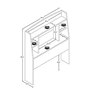Prepac Astrid Twin Headboard, Espresso