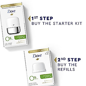 Dove Deodorant Refills Refill Kit 0% Aluminum Cucumber & Green Tea Aluminum Free Deodorant 1.13 oz