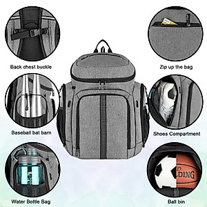 GRANDUP | Basketball Backpack, Large Sports Bag, With independent Ball Rack and Shoe Compartment, Can Store Thermos Bottles and Towels, Very Suitable for Basketball, Football and Gym