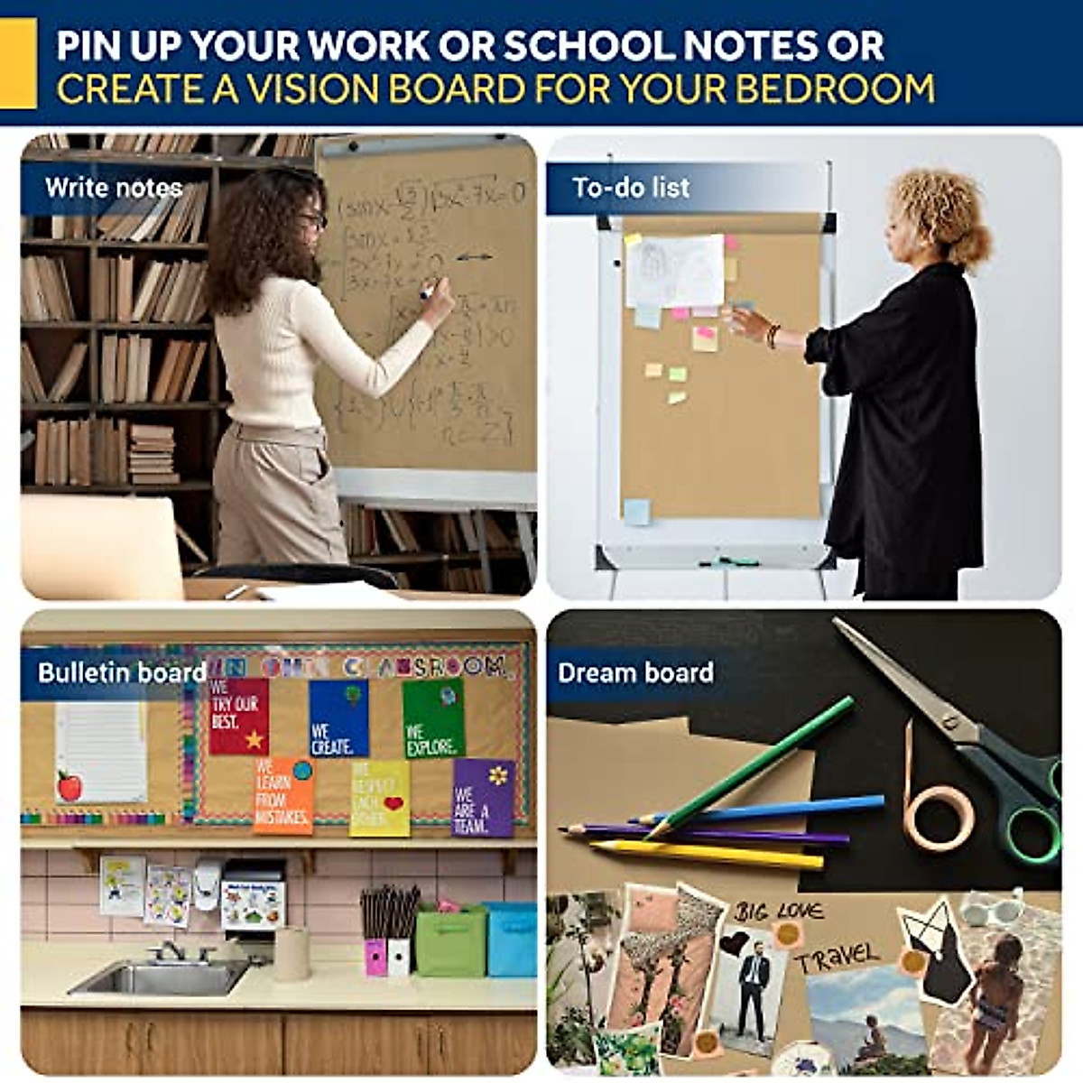 Brown Jumbo Kraft Paper Roll - 18" x 2100" (175') Made in The USA - Ideal for Packing, Moving, Gift Wrapping, Postal, Shipping, Parcel, Wall Art, Crafts, Bulletin Boards, Floor Covering, Table Runner