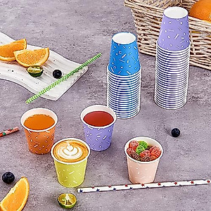 FIKSYK 600 Pack 3oz Disposable Paper Cups, Colorful Paper Cups, Small Mouthwash Cups,Drinking Cups, Mini Paper Cups for Parties, Picnics, Barbecues, Travel and Events