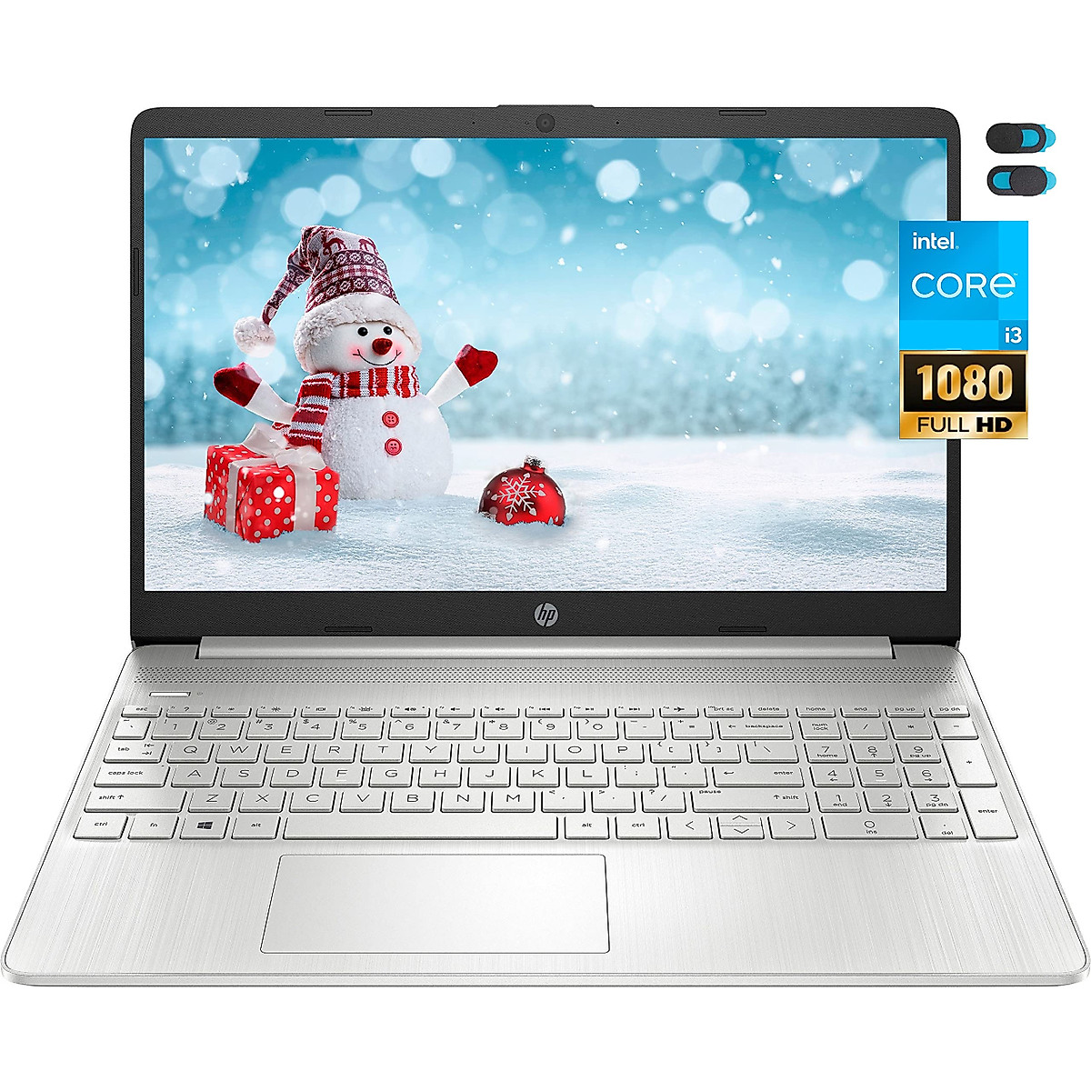 HP 2022 15 Laptop, 15.6" Full HD 1080P Business Laptop, 11th Gen Intel Dual-Core i3-1115G4 Processor, 8GB RAM, 256GB SSD Storage, Windows 10 S, Lightweight Design, YSC Accesory (Natural Silver)