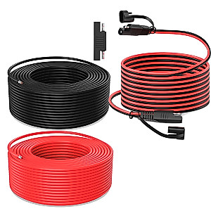 Bateria Power 100FT Red+Black10AWG Solar Extension Cable + SAE Extension Cable 10 Feet SAE to SAE Quick Disconnect Connector for Outdoor Automotive RV Boat Marine Solar Panel