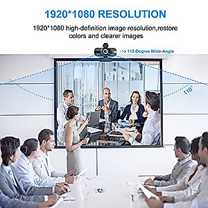 Webcam with Microphone for Desktop, 1080P HD USB Computer Cameras with Privacy Cover&Webcam Tripod, Streaming Webcam with Flexible Rotatable Wide Angle Webcam for PC Zoom Video/Gaming/Laptop/Skype