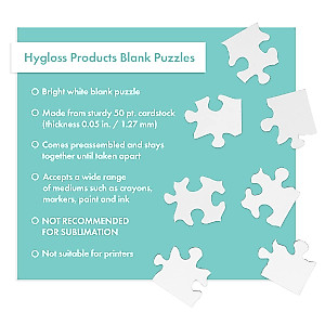 Hygloss Puzzles DIY Party Invite - Blank Puzzle for Decorating - Art Activity - Use as Party Favors - White, Sturdy – 5.5 x 8 Inches, 28 Pieces - Comes with Envelopes - 8 Qty
