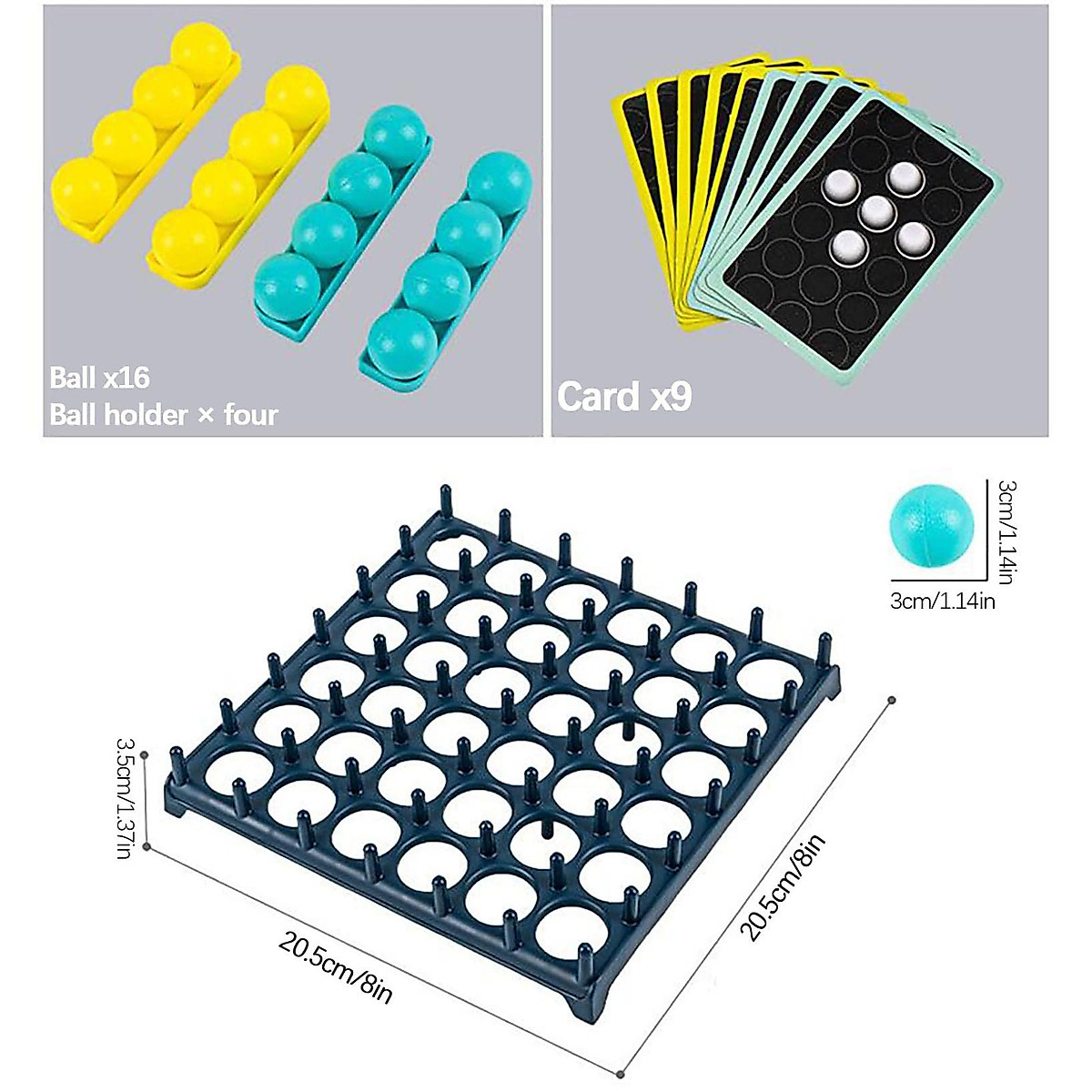 VIZH Bounce Ball Game Family Party Board Games Ball Toy, Desktop Bouncing Ball Game,Family Bouncing Balls Board Game with Pattern Challenge for Party, 2-4 Palyers Game